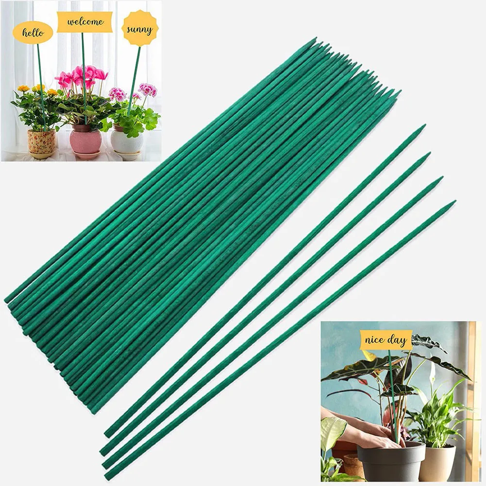 30Pcs Bamboo Green Sticks Plant Support Flower Stick Orchid Rod Plant ...