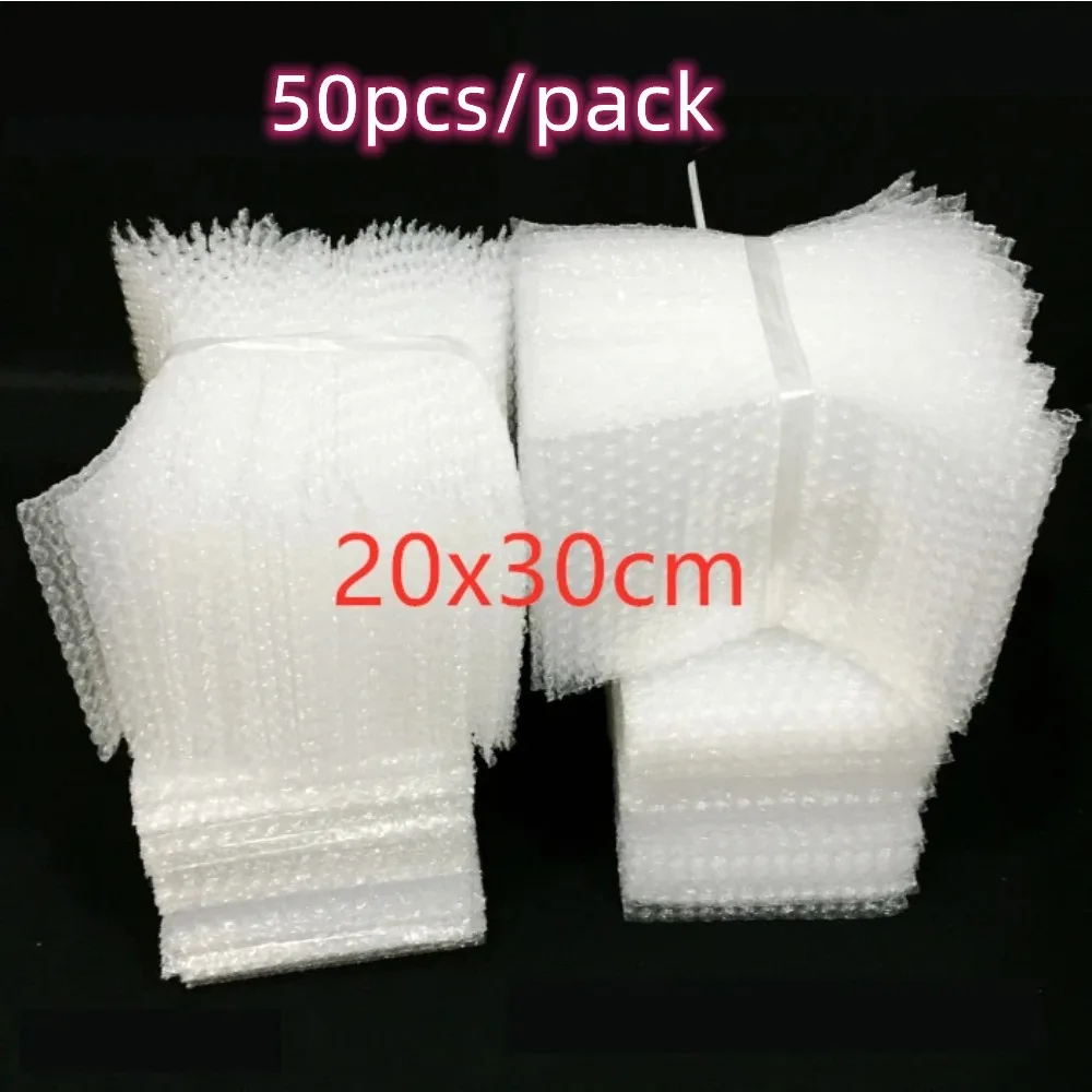 50pcs-20x30cm-Plastic-Wrap-Envelope-White-Bubble-Packing-Bags-PE-Clear ...