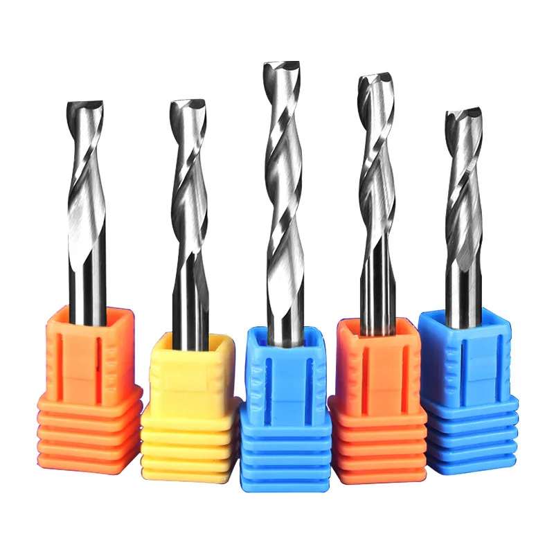 Vsharp CNC Engraving Router Bit Flat Nose End Mill 2 Two Flutes Spiral ...