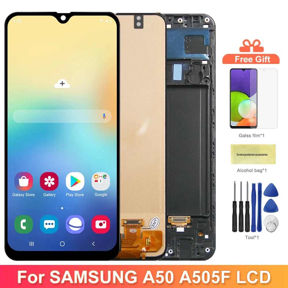 A50 Display Screen With Frame Assembly for Samsung Galaxy A50 A505 ...