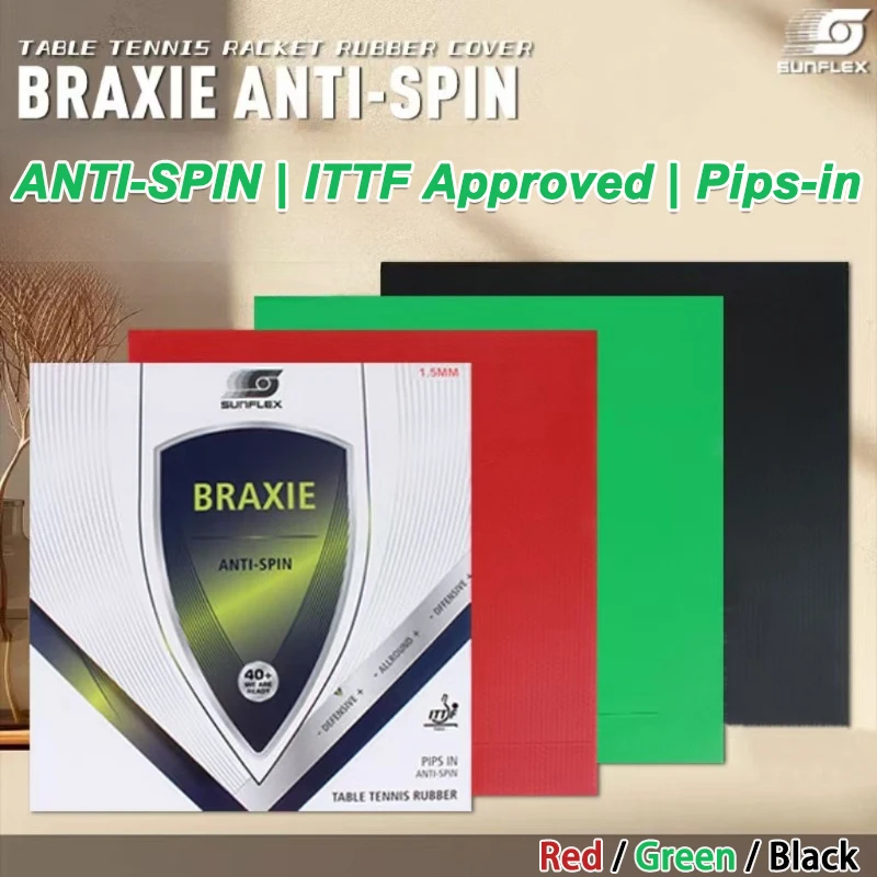 SUNFLEX BRAXIE ANTI-SPIN Table Tennis Rubber Sheet ITTF Approved Pips ...