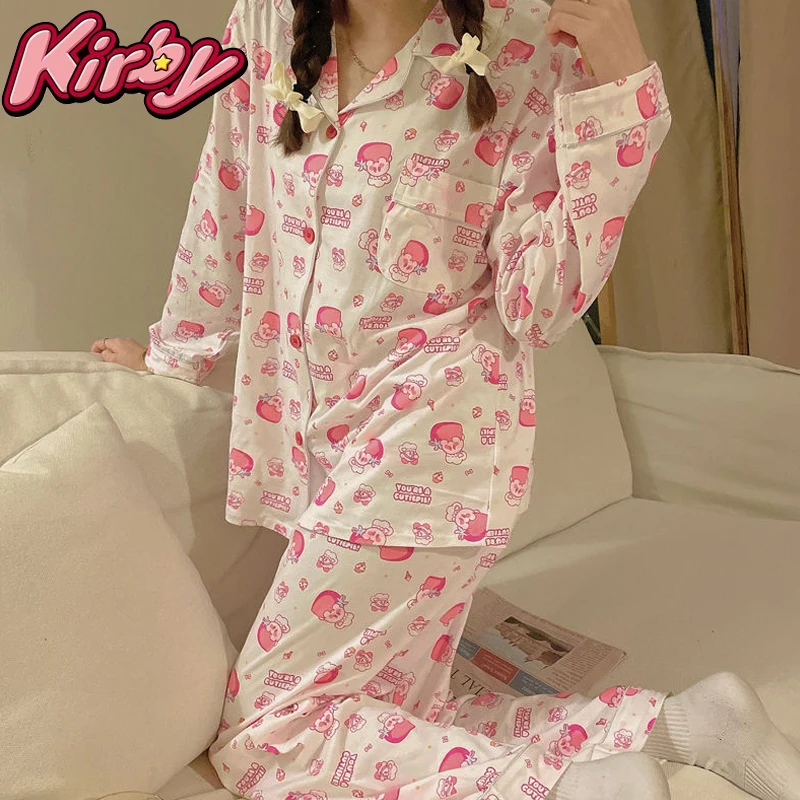 Kirby-Women-s-Pajamas-Set-Anime-Cartoon-Cute-Autumn-Winter-Long-Sleeve ...