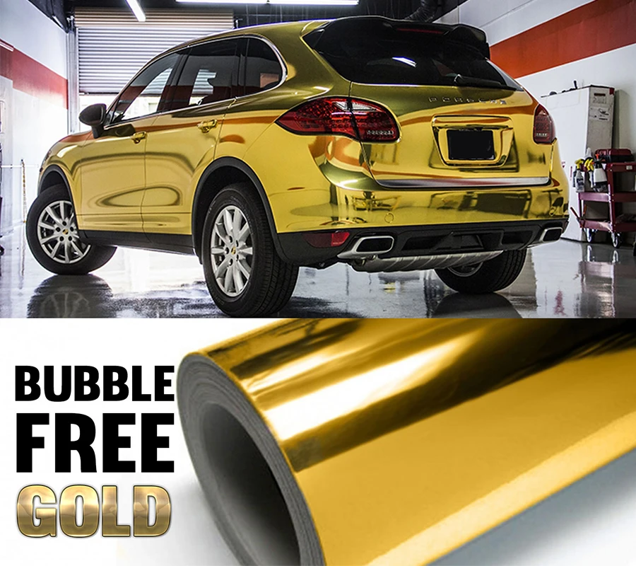 30cm-X150cm-Gold-Golden-Chrome-Mirror-Wrap-Vinyl-Covering-Film-Sticker ...