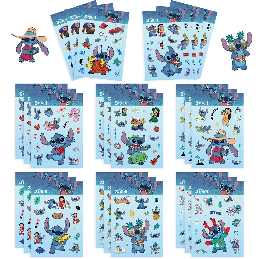 8-16Sheets-Disney-Cartoon-Lilo-Stitch-Children-Puzzle-Stickers-Game ...