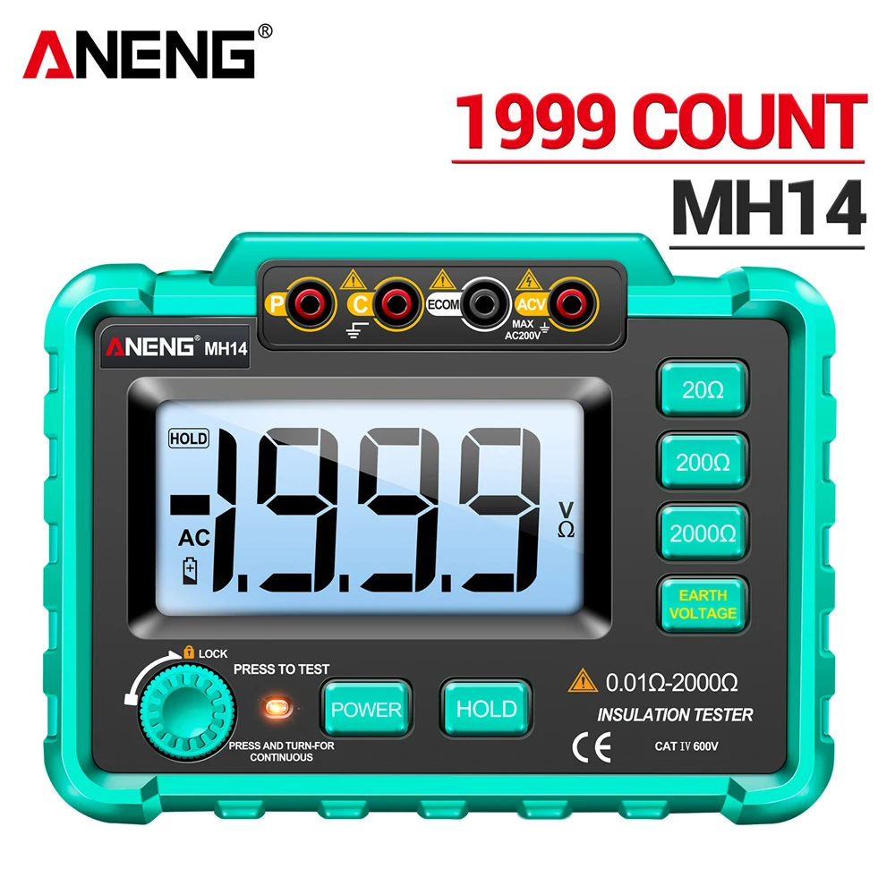 ANENG-MH14-Digital-Megohmmeter-Insulation-Resistance-Meter-Megger-Earth ...
