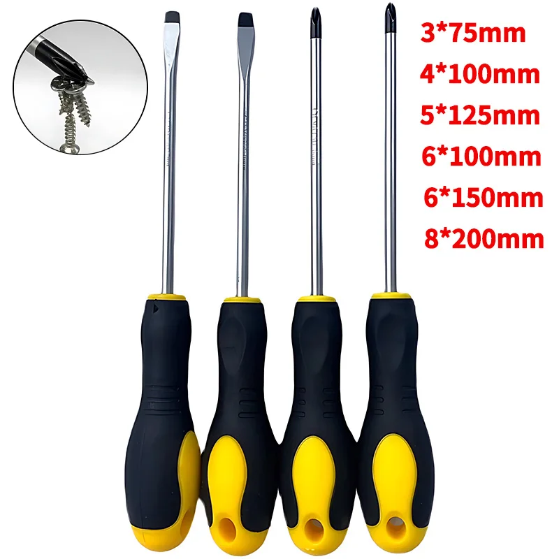 Premium-Screwdriver-Chrome-Vanadium-Steel-Magnetic-Slotted-and-Phillips ...