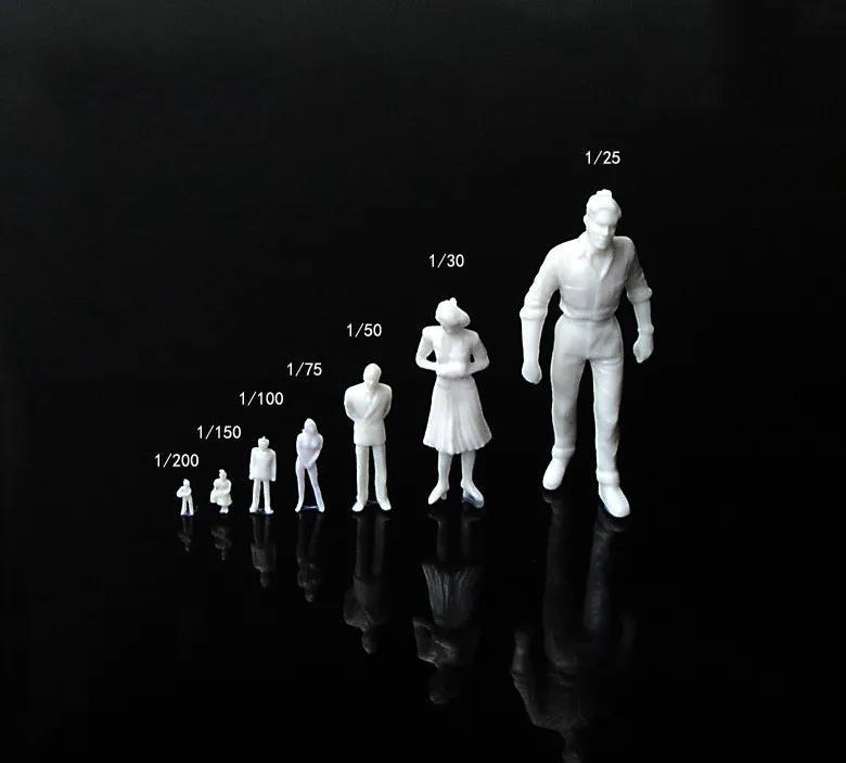 10PCS-1-25-1-200-Scale-White-Human-Figure-Model-Miniature-Sand-Plate ...