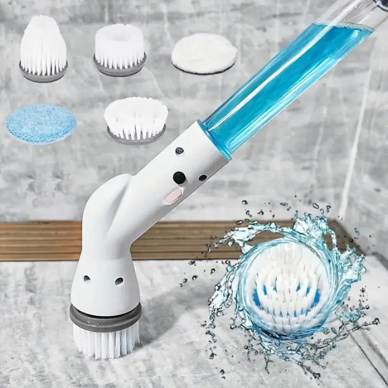 6 In 1 Electric Cleaning Brush Electric Spin Cleaning Scrubber Electric ...