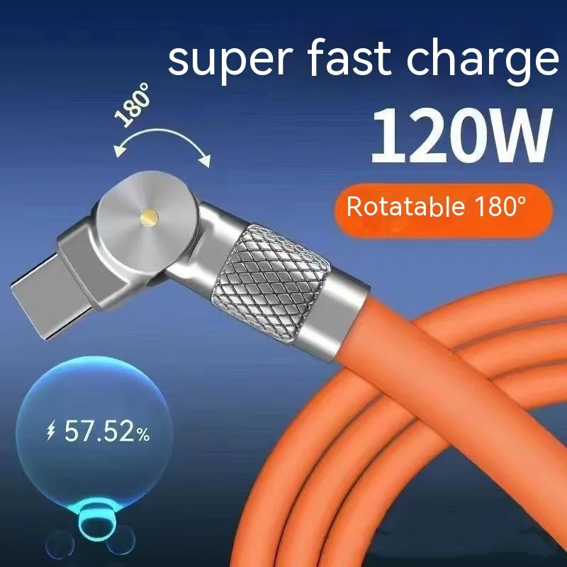 180-Degree-Rotating-Super-Fast-Charge-Cable-Dual-USB-C-to-Type-C-Phone ...