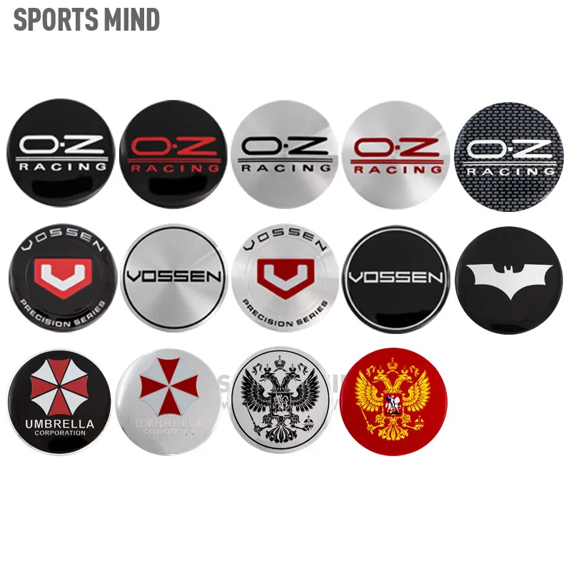 4pcs/lot 60mm Vossen Oz Car Wheel Center Hub Cap Sticker Car Badge Emblem Sticker Decal Car ...