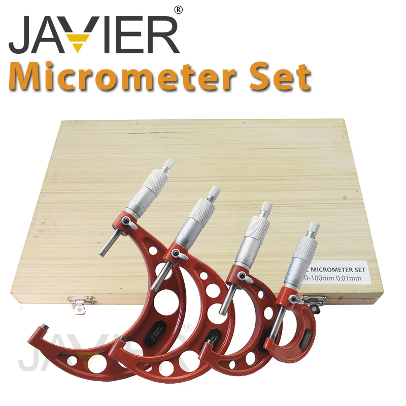 0-25mm-50mm-75mm-100mm-Outside-Micrometer-Set-with-Standards-Ratchet ...