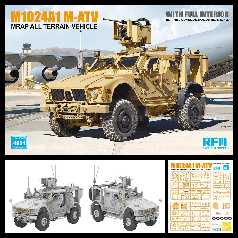 w/Full Interior [Ryefield Model] RFM RM-4801 1/35 M1240A1 M-ATV (MRAP ...