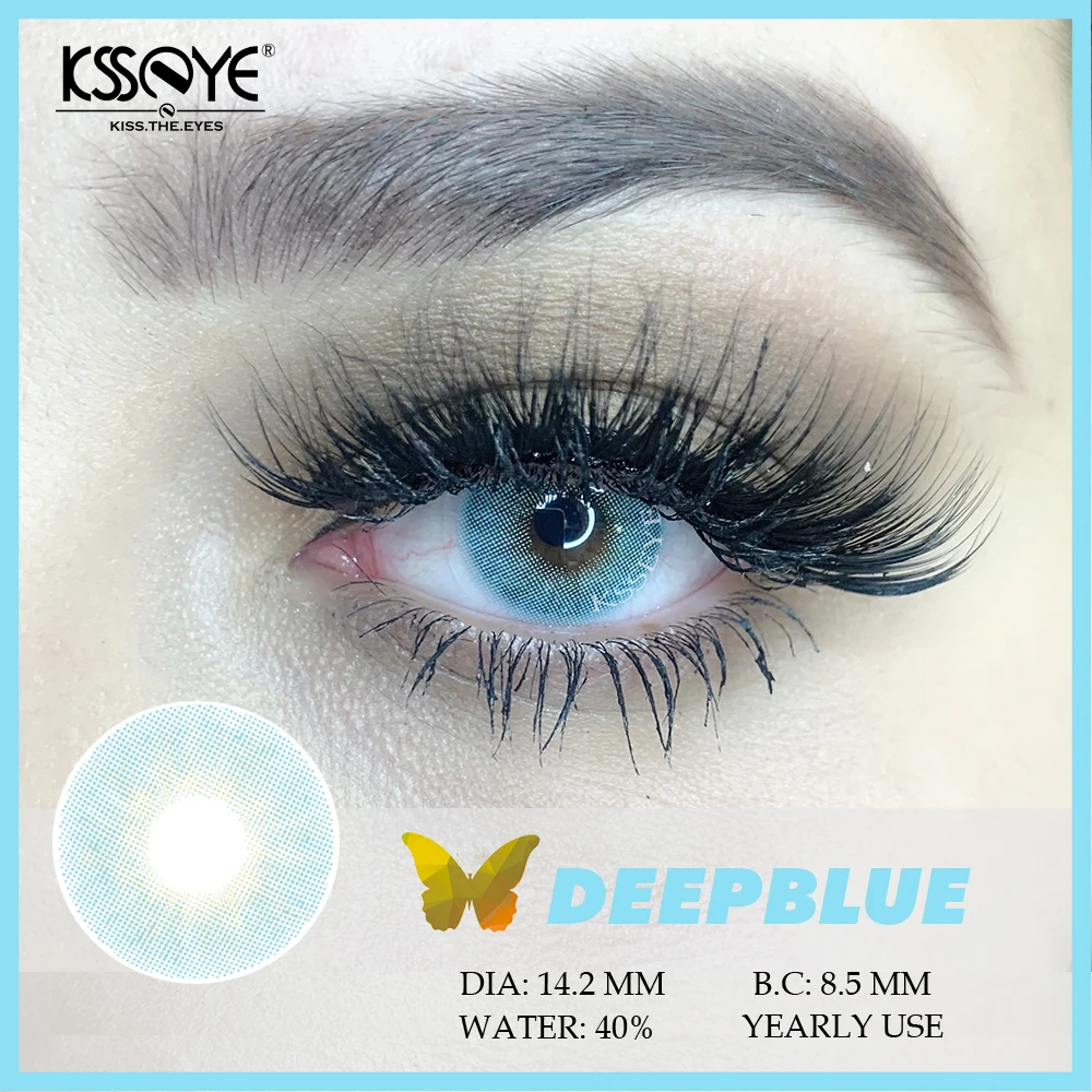 Ksseye 2pcs/pair Goldenbutterfly Contact Lenses Cosmetic Contacts ...
