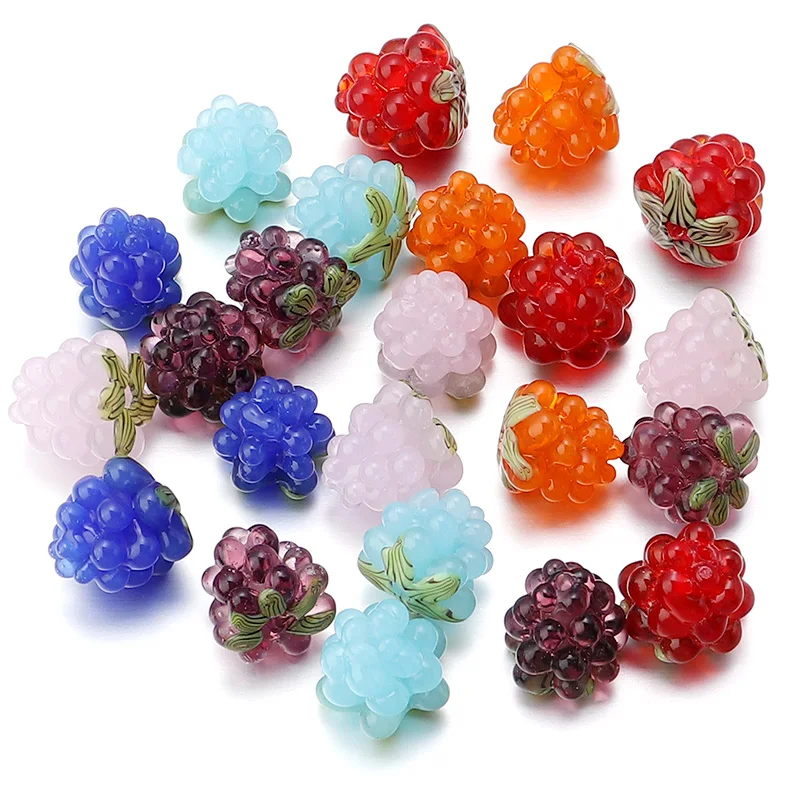 2pcs-Lot-Raspberry-Lampwork-Beads-For-Jewelry-Making-Fruit-Grape-Glass ...