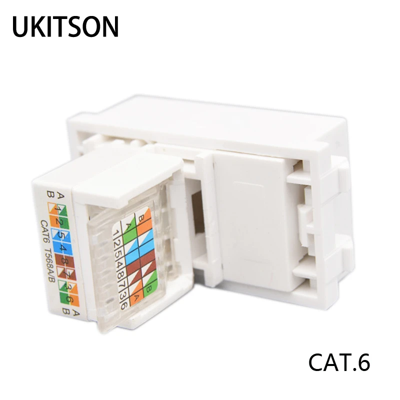 Cat6 Rj45 Network Socket Kit Ethernet Computer Connector Slot Outlet ...