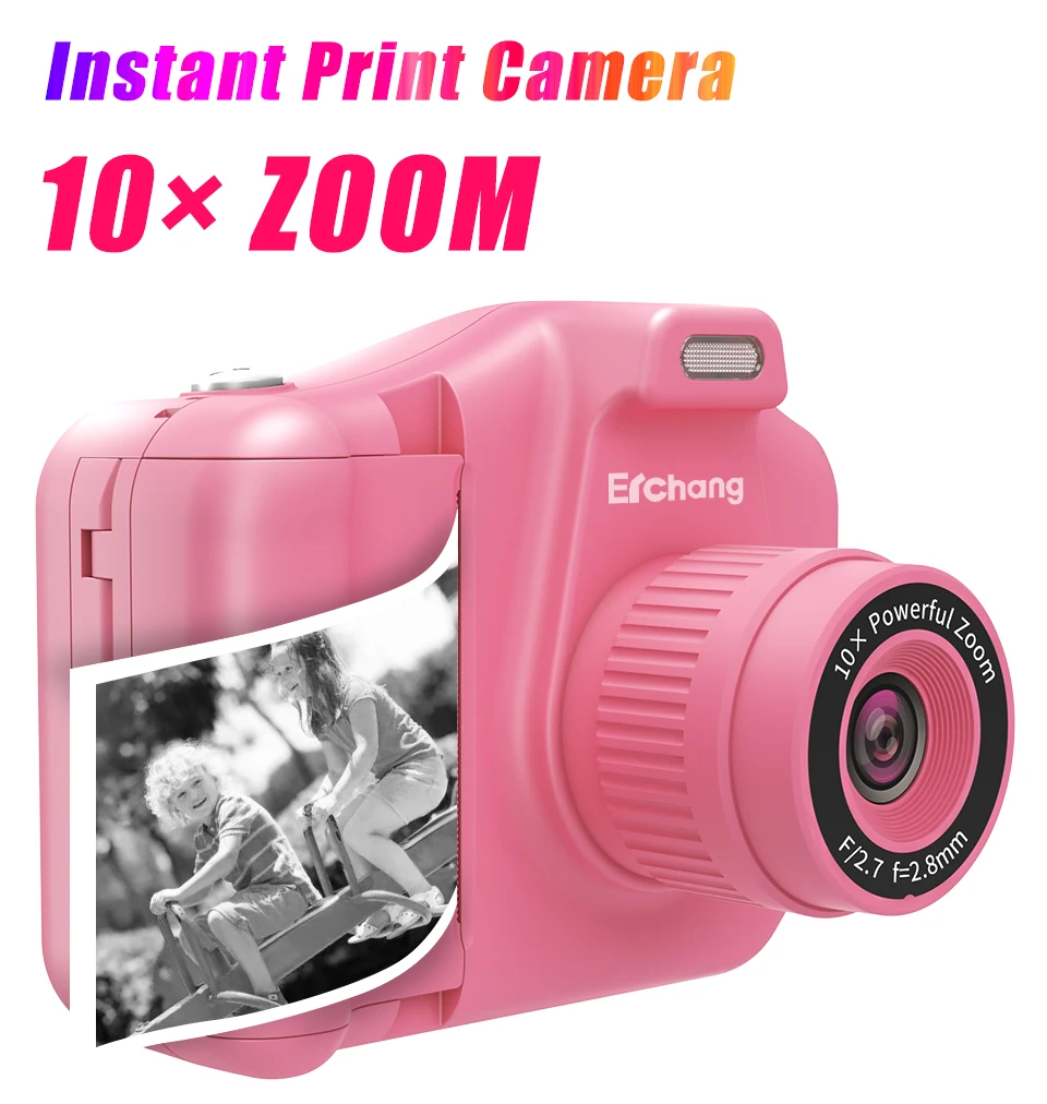 Kids Instant Print Camera With Thermal Paper DIY Printting Selfie ...