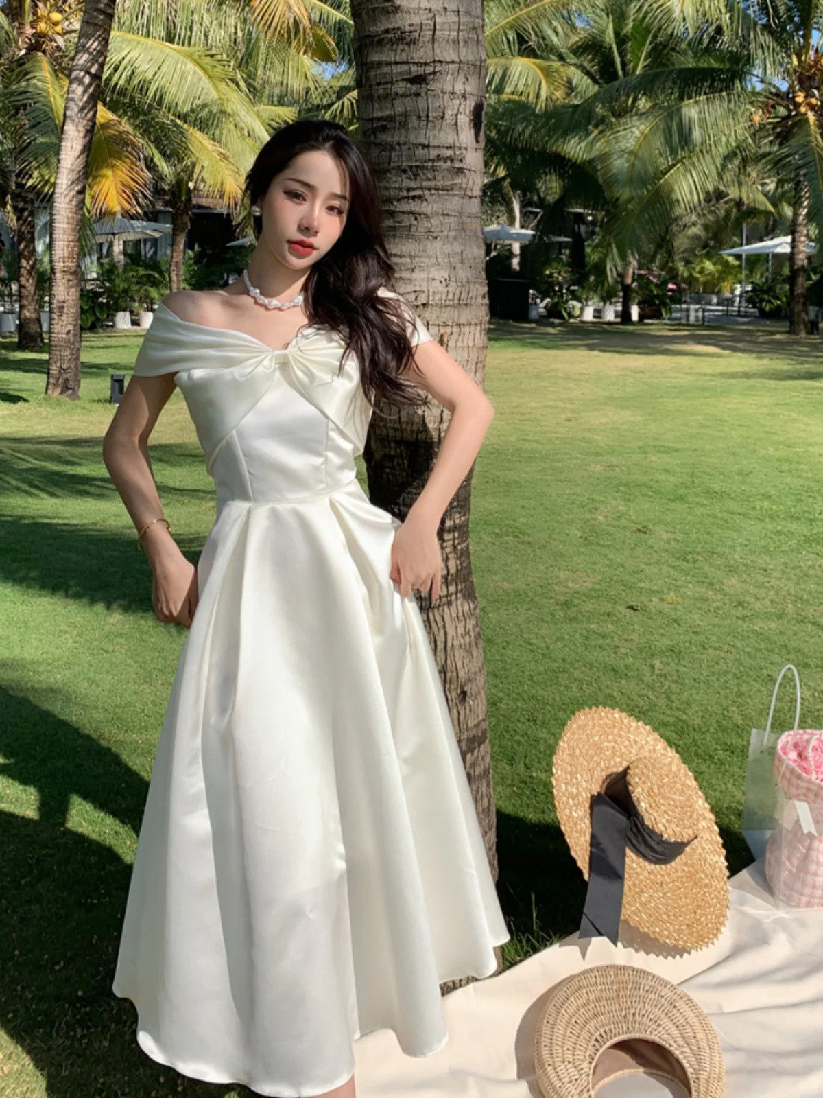 off-Shoulder-Little-Evening-Dress-Socialite-Banquet-Temperament-Bride ...