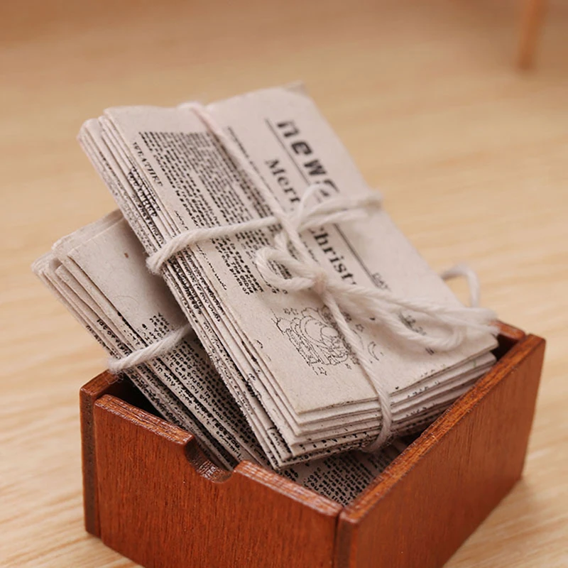 1/12 Dollhouse Miniature Retro Newspaper Set Simulation Model For Doll ...