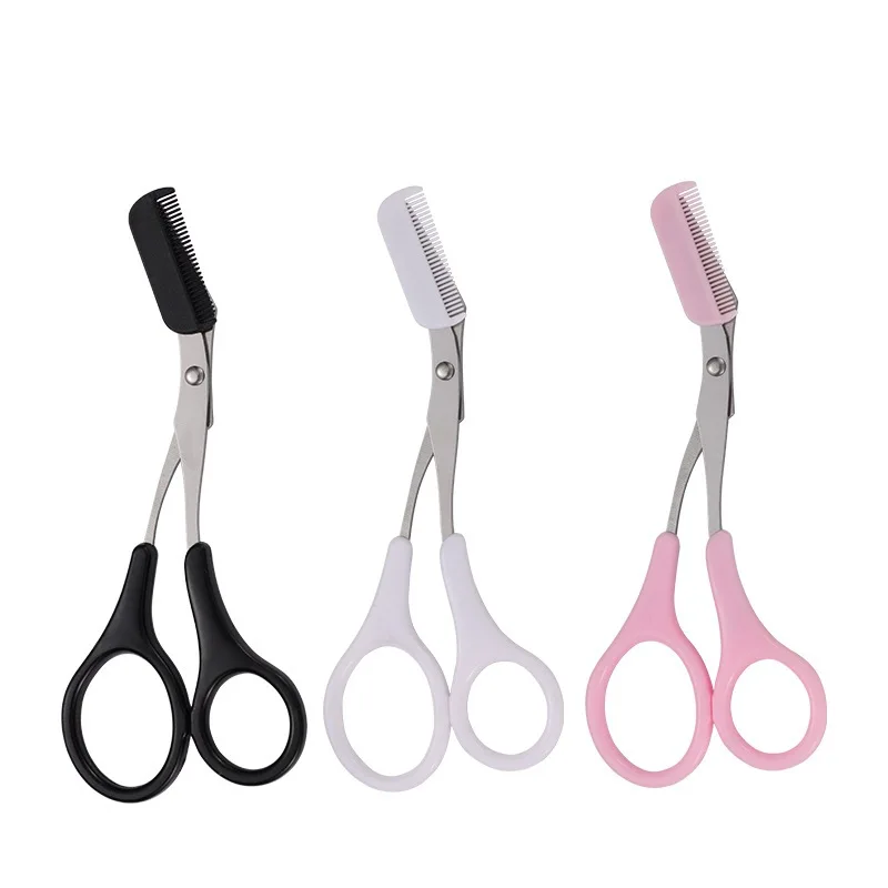 Eyebrow Trimming Scissors with Combs Eyebrow Trimmer Kit Stainless ...