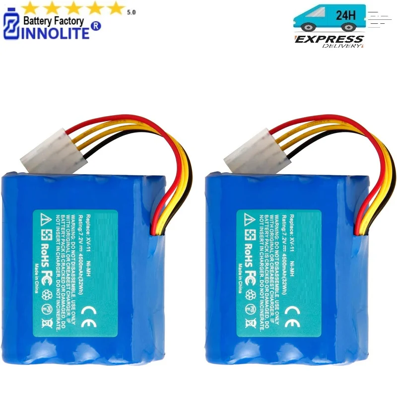 2 Pack 7.2V 4500mAh Battery Compatible with Neato XV11 XV12 XV14 XV15 ...