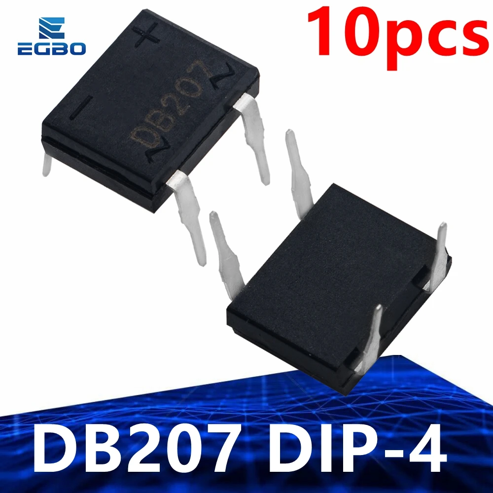 10pcs/lot diode bridge retifica DB207 DIP 4 DB207S DIP4 2A 1000V power ...