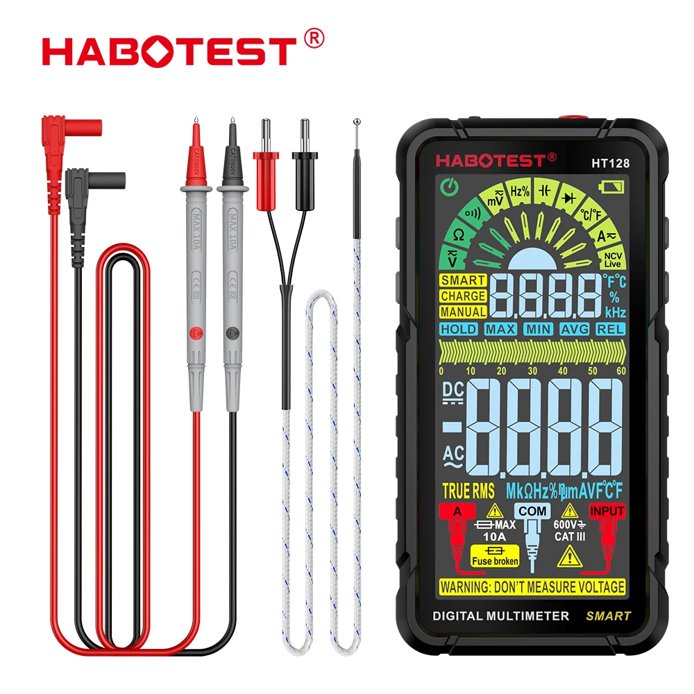 HABOTEST-HT128-Smart-Digital-Multimeter-600V-10A-Digital-DC-AC-Current ...