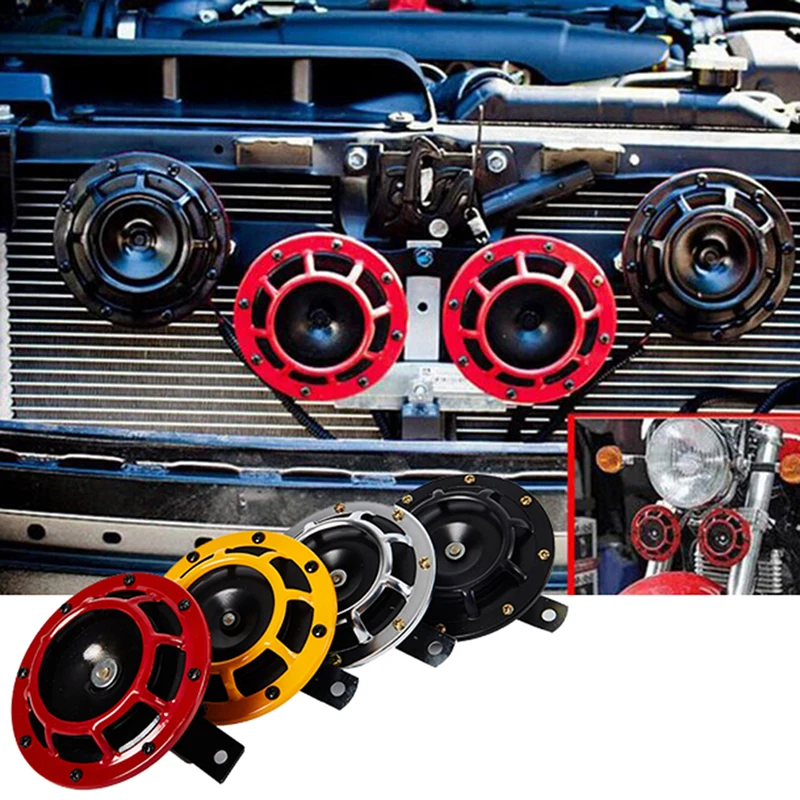 2Pcs-Red-Black-Hella-Super-Loud-Compact-Electric-Blast-Tone-Air-Horn ...