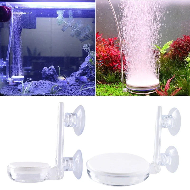 Air Stone Disc Bubble Diffuser Fish Tank Bubbler with 2 Pieces Suction ...