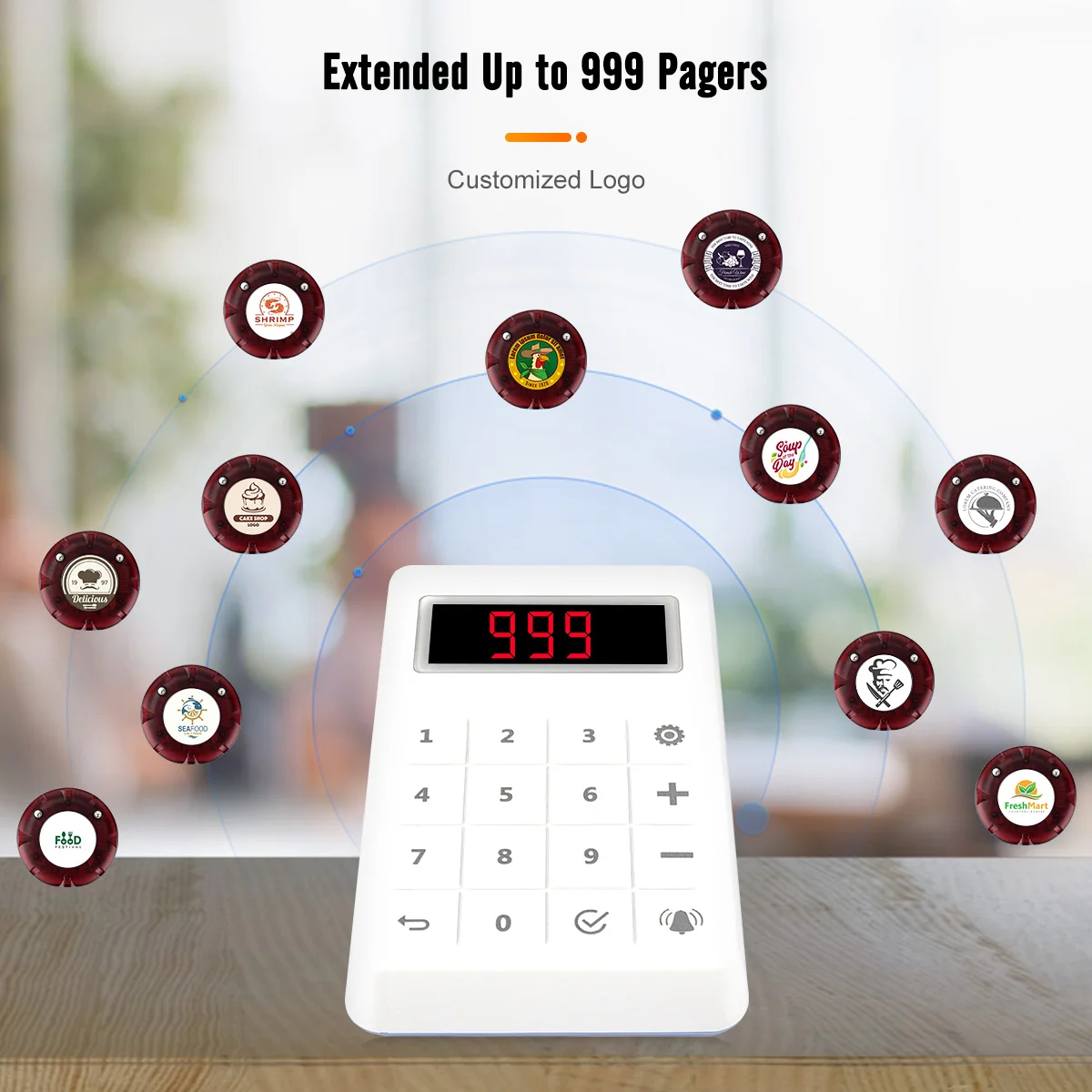 Retekess TD158 Restaurant Pager 10 Coaster Buzzer Receiver Paging ...