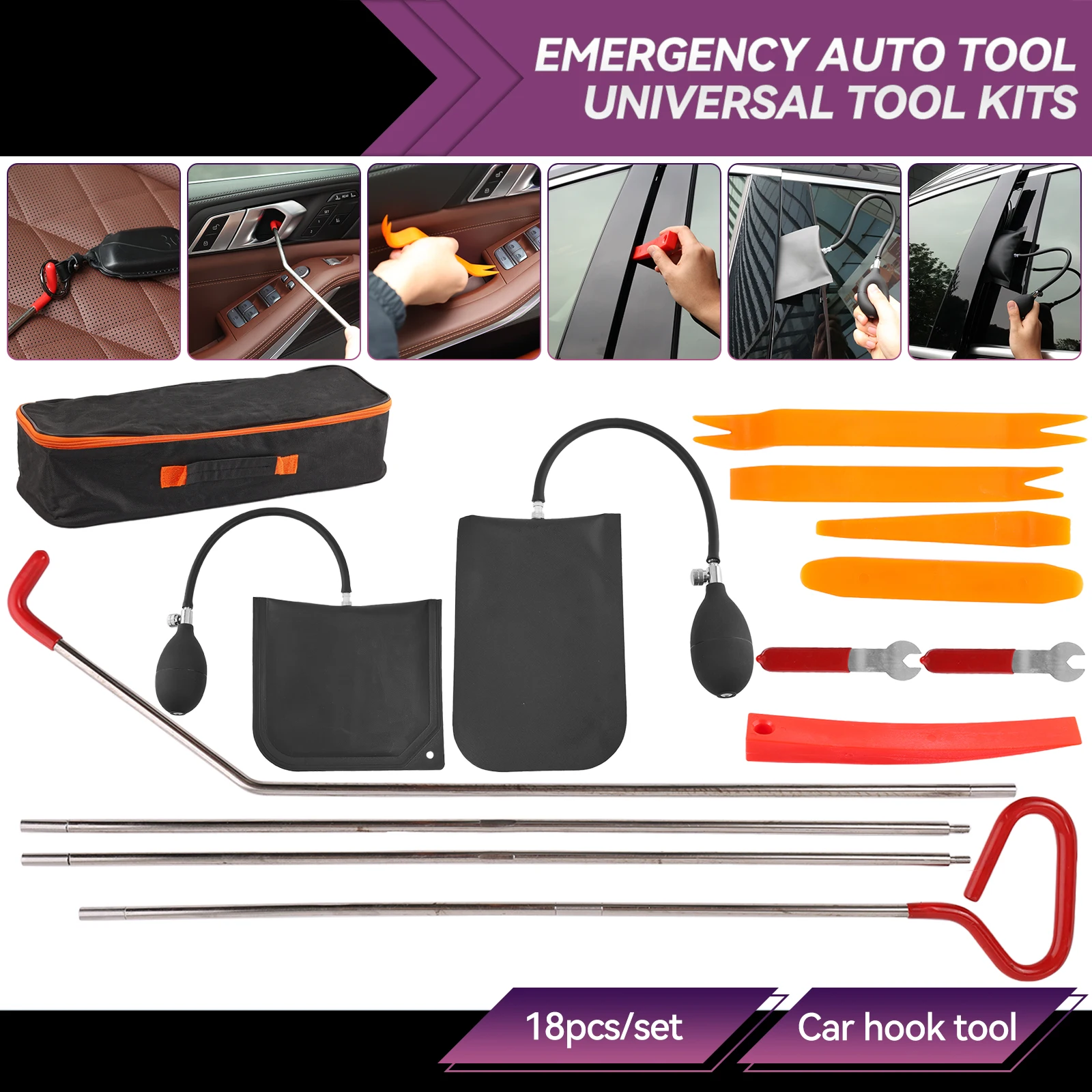 18PCS-Car-Door-Window-Open-Tool-Set-Multi-usage-Hand-Tool-Trim-Remover ...