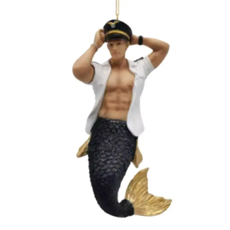 Christmas Tree Decoration Merman Pendant 2D Male Mermaid Hanging ...