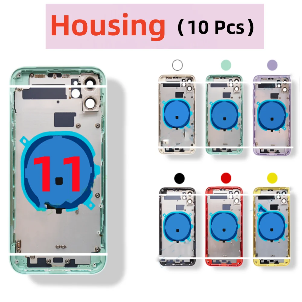10-Pcs-For-iPhone-11-Battery-Back-Housing-Back-Cover-Mid-Chassis-Frame ...