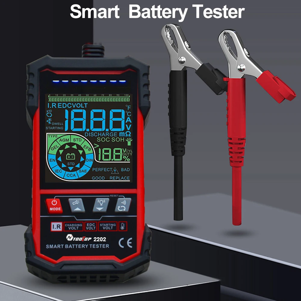 Battery-Tester-12-24V-Cranking-Charging-Circut-Tester-Temperature ...