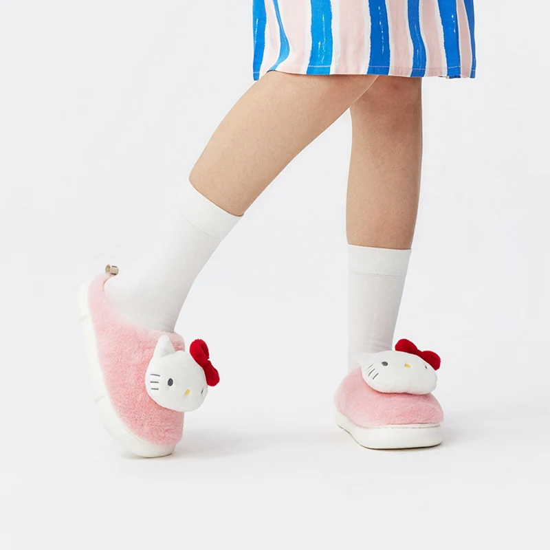 Cartoon Hello Kitty Kawaii Plush Slippers - KawaiiMerch.com
