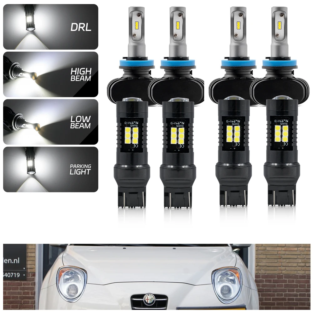 LED Headlight Bulbs upgrade Kit Bright White For ALFA ROMEO mito 955 ...