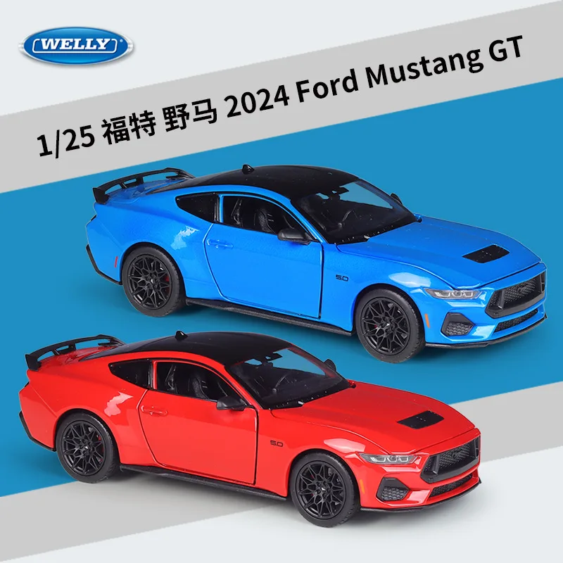 Welly1:25 Ford Mustang GT 2024 Ford Mustang Gt Imitation Alloy Car ...