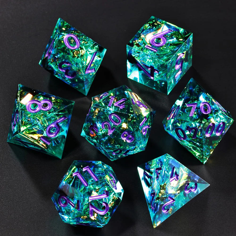 MINI-PLANET-Kickstarter-Dice-Colored-Sapphire-DND-Dice-Set-Polyhedron ...