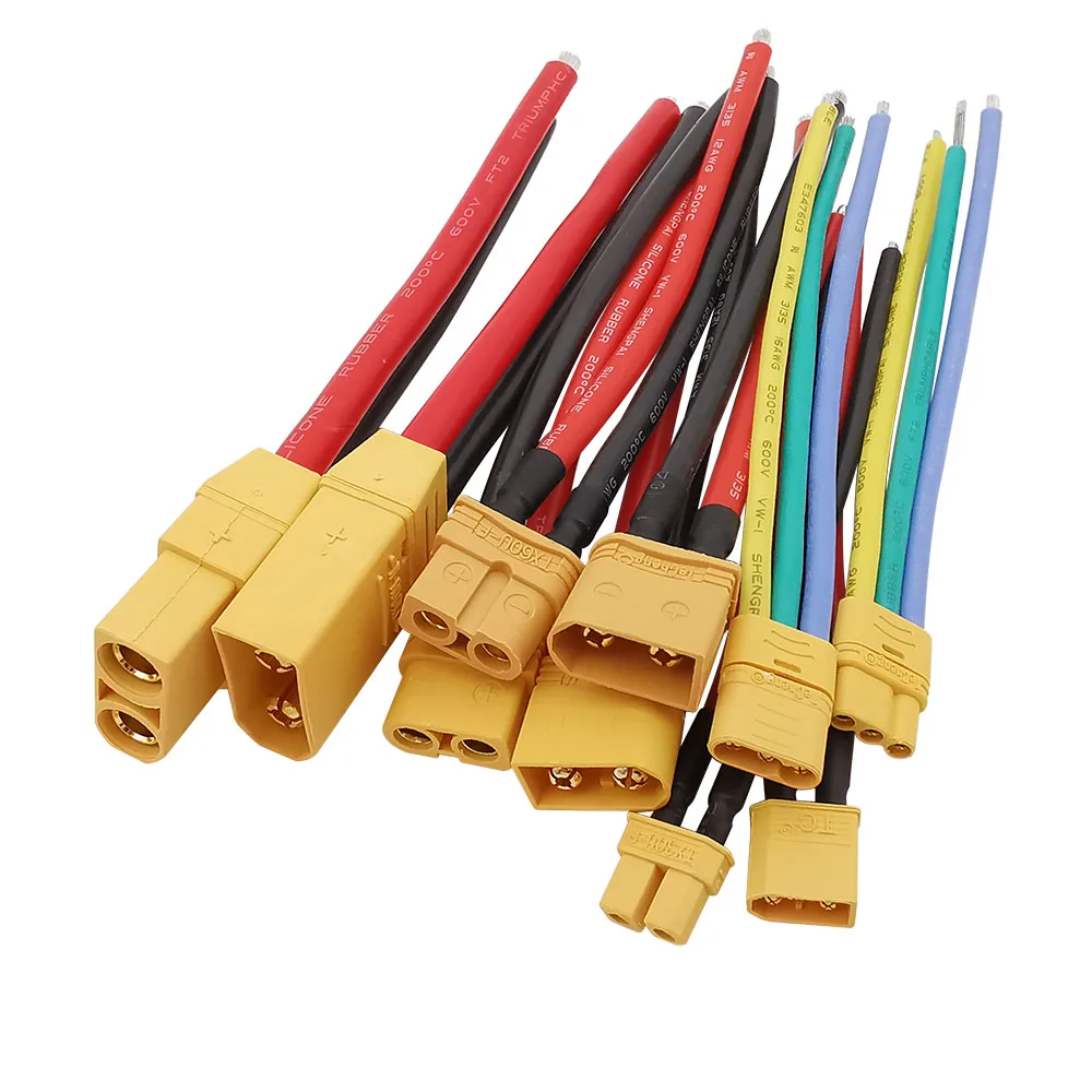 4Pcs-XT90-XT60H-XT60-XT30U-XTR30U-Male-Female-Plug-Connector-10CM-10-12 ...