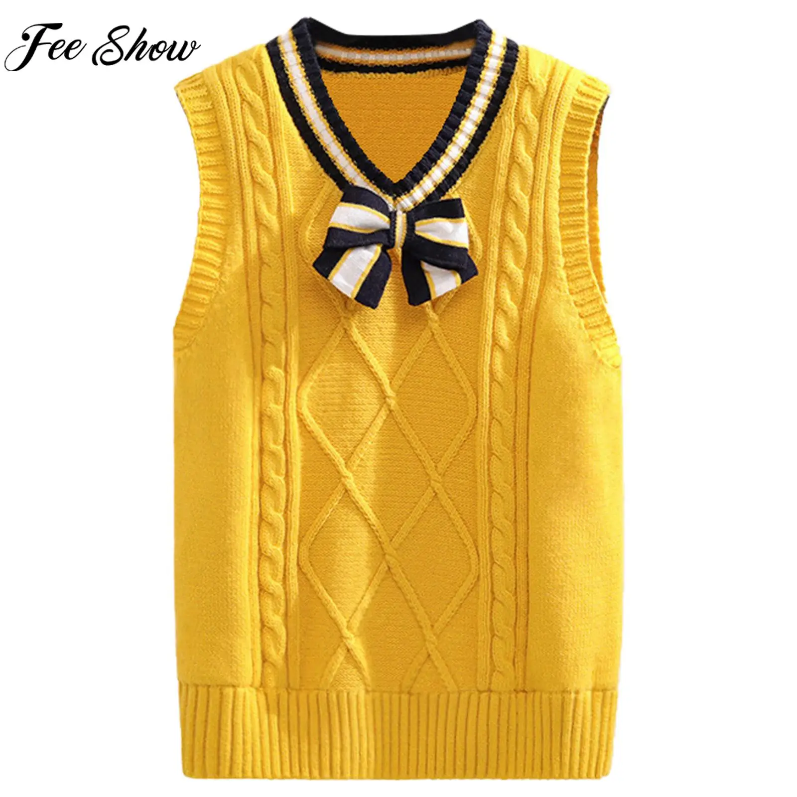 Child-Girls-Casual-Knitted-Sweater-Vest-School-Uniform-Schoolgirl ...