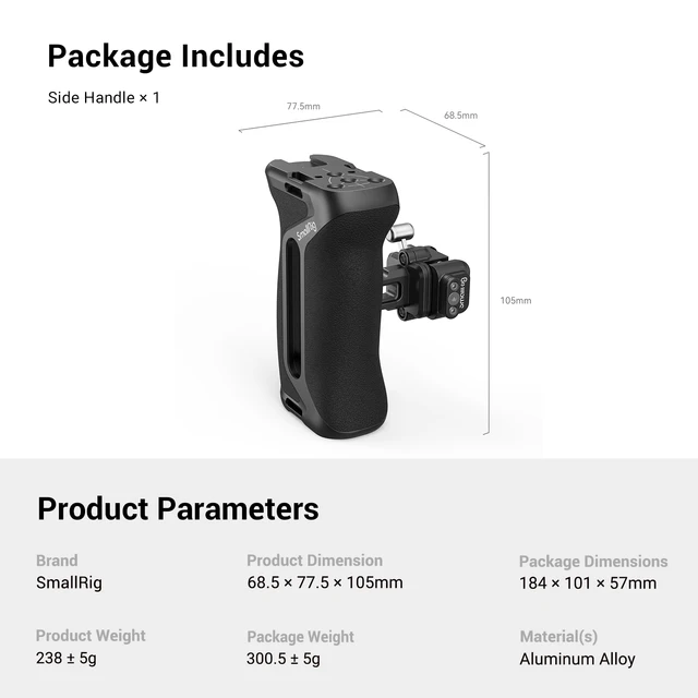 SmallRig Snap-on Quick Lock NATO Side Handle NATO Clamp Locks within ...