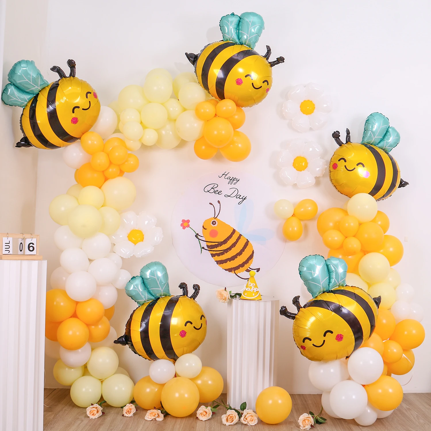 Bee-Balloon-Arch-Set-Big-Yellow-Daisy-Balloon-Girassol-G-nero-Revelando ...
