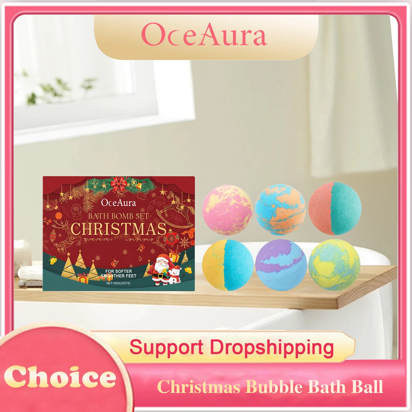 Christmas Bubble Bath Ball Gift Box Relaxing Moisturizing Dry Skin ...