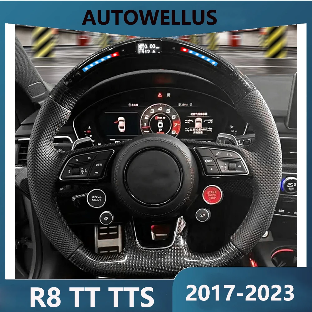 LED-Customized-Carbon-Fiber-Steering-Wheel-For-Audi-A6-A7-A8-Refit-R8 ...