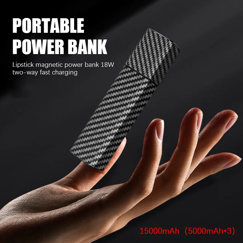 FREETHINK-15000mAh-Power-Bank-Portable-Lipstick-Magnetic-Power-Bank-18W ...
