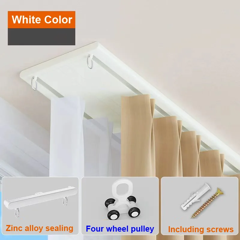 Ultra Thin Curtain Rail Ceiling Mounted ,Aluminum Alloy Double Track ...