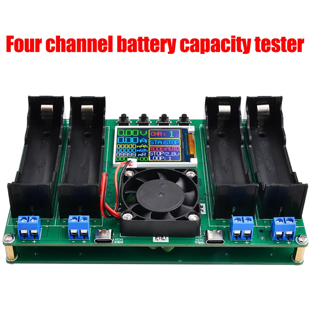 18650 Lithium Battery Capacity Tester Module MAh MWh Digital Four ...