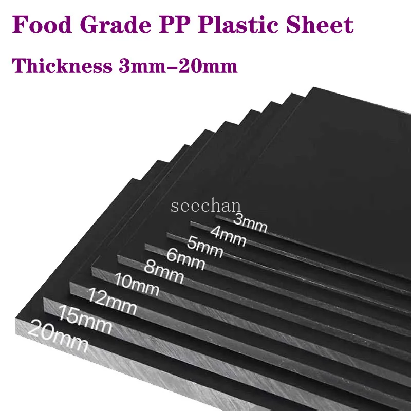 Food Grade PP Plastic Sheets Plate Wear Resistant Black Polypropylene ...