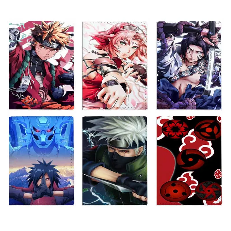 18 Colors Cartoon Naruto Print Women Men Passport Holder PU Leather ...