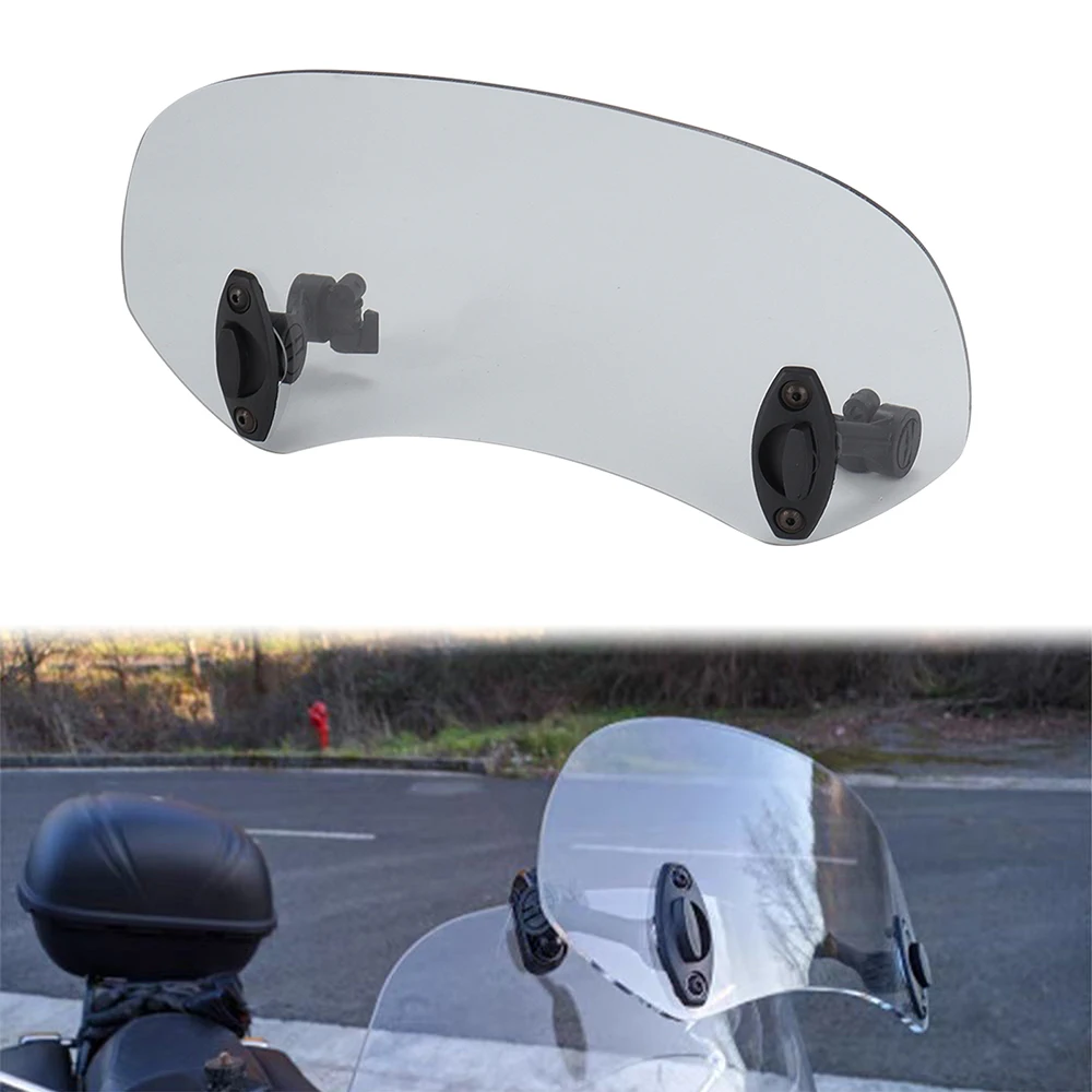 Clear-Motorcycle-Windshield-Extension-Adjustable-Spoiler-Clamp-On ...