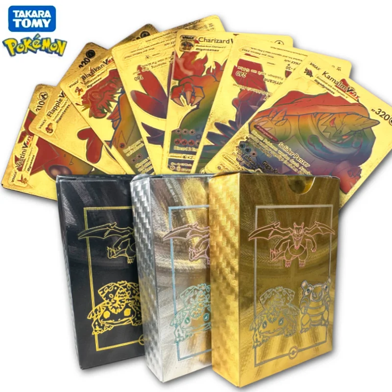 55Pcs-Box-Pokemon-Colorful-Cards-Vmax-English-Charizard-Rainbow-Arceus ...